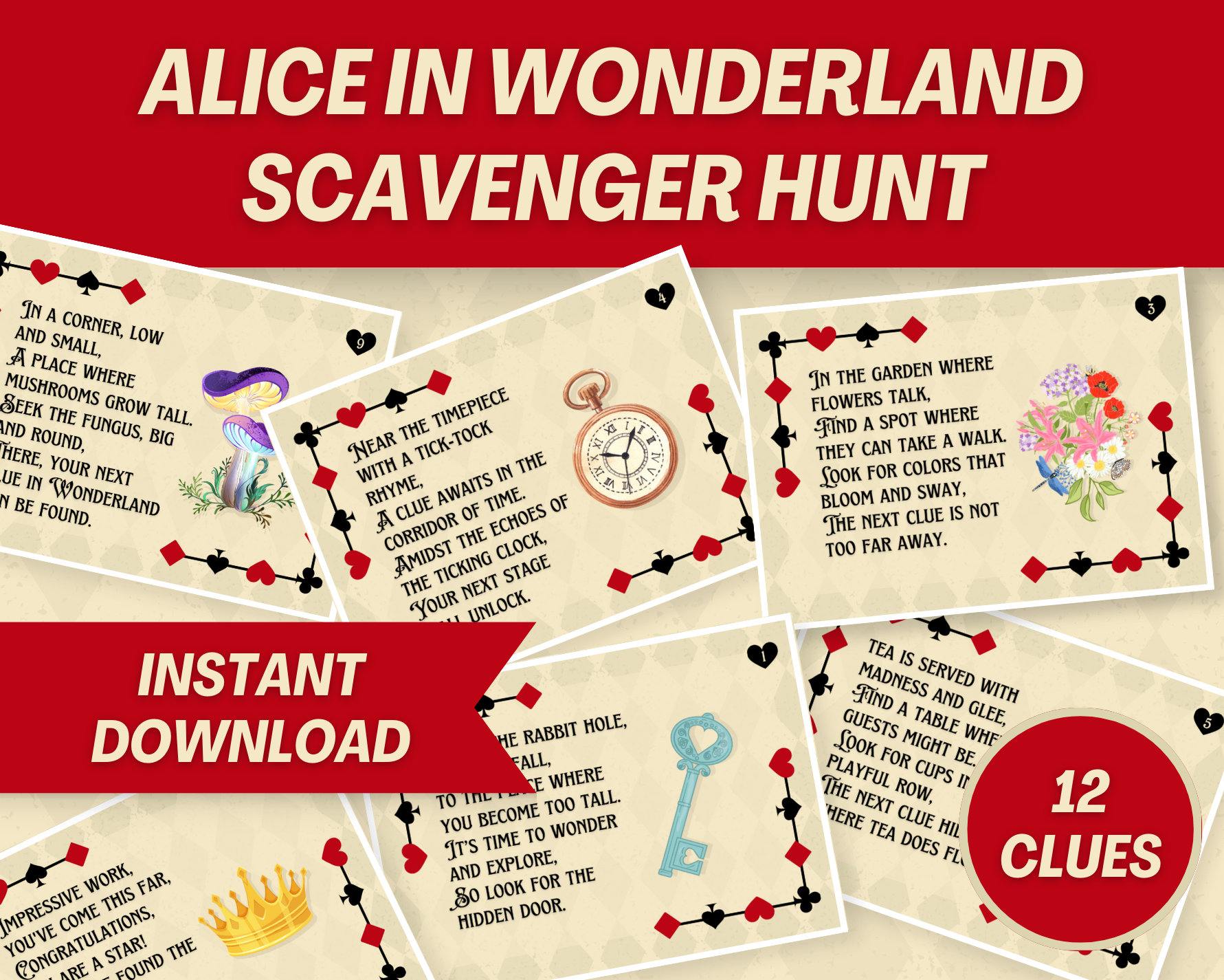 Alice in Wonderland Scavenger Hunt: Birthday Party Game (digital ...