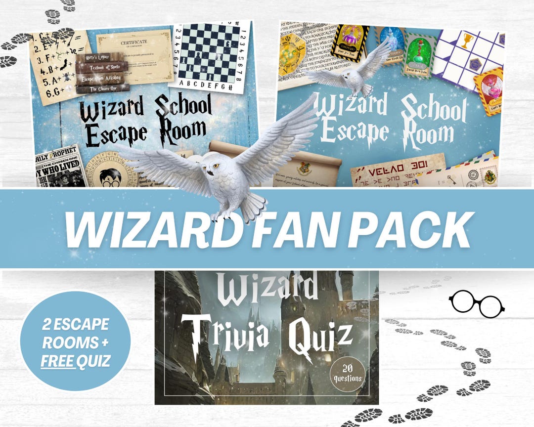 Wizard Fan Pack, Wizard Escape Room Kit, Wizard Trivia Kit, Wizard ...