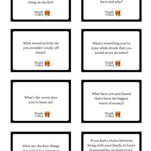 Truth or Shot Printable Card Game + Bonus Cards - Great for Adult ...