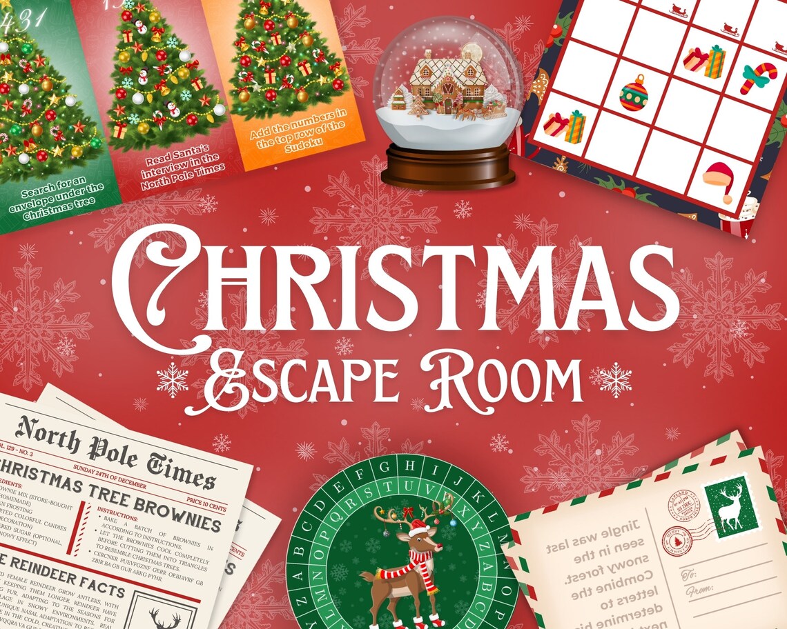 Christmas Party Escape Room, Find the Missing Reindeer, Kids & Family ...