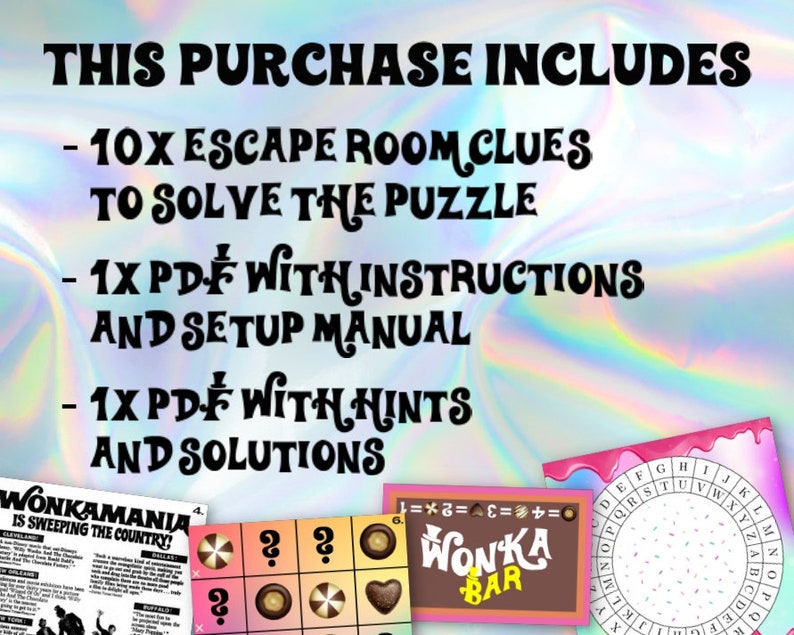 Chocolate Factory Escape Room: Candy Puzzle Hunt (PDF Pattern) - Etsy