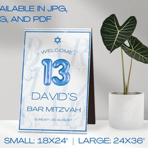 Personalized Bar Mitzvah Welcome Sign: Editable Poster Template ...
