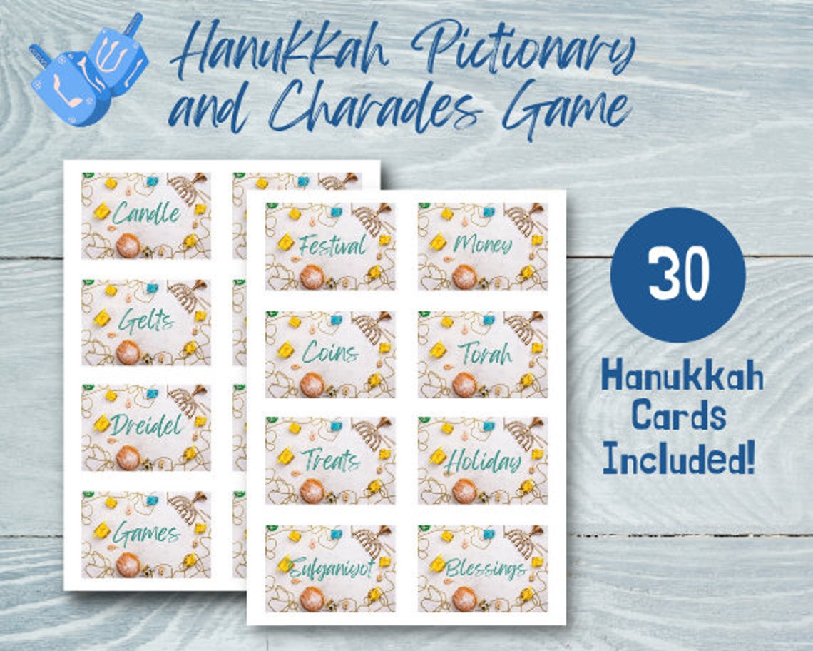 Printable Hanukkah Charades & Pictionary Game (digital File) - Etsy