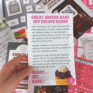 Baking Escape Room: Junior Bake-off Competition, Chocolate Cupcakes ...