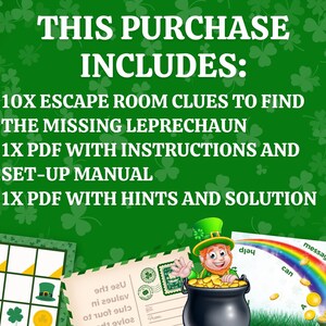 St. Patrick's Day Escape Room, Find the Missing Leprechaun, Leprechaun ...