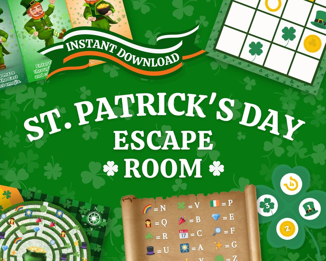 St. Patrick's Day Escape Room, Find the Missing Leprechaun, Leprechaun ...