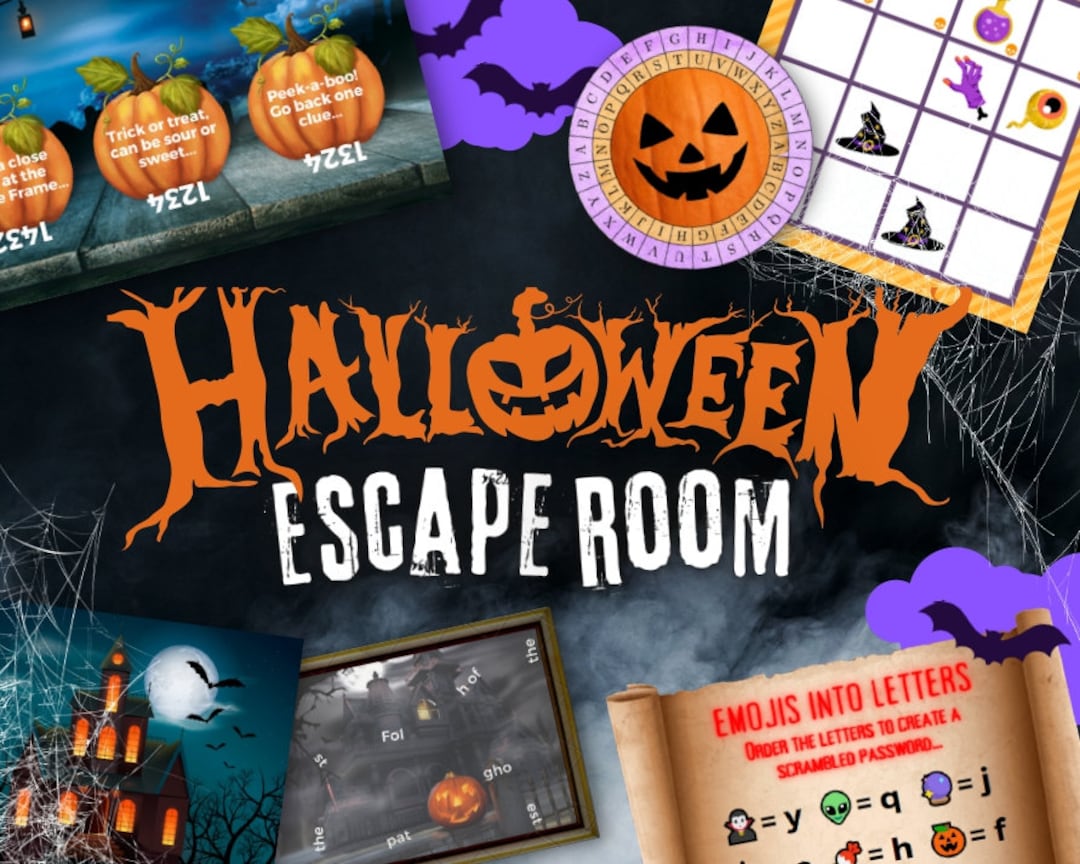 Haunted House Escape Room Game, Halloween Party Printable, Spooky ...