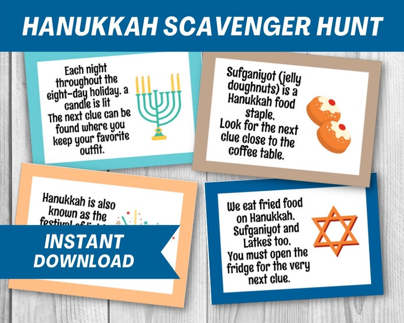 Hanukkah Scavenger Hunt Chanukah Game Fun Hanukah Activity - Etsy
