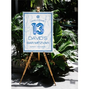 Personalized Bar Mitzvah Welcome Sign: Editable Poster Template ...