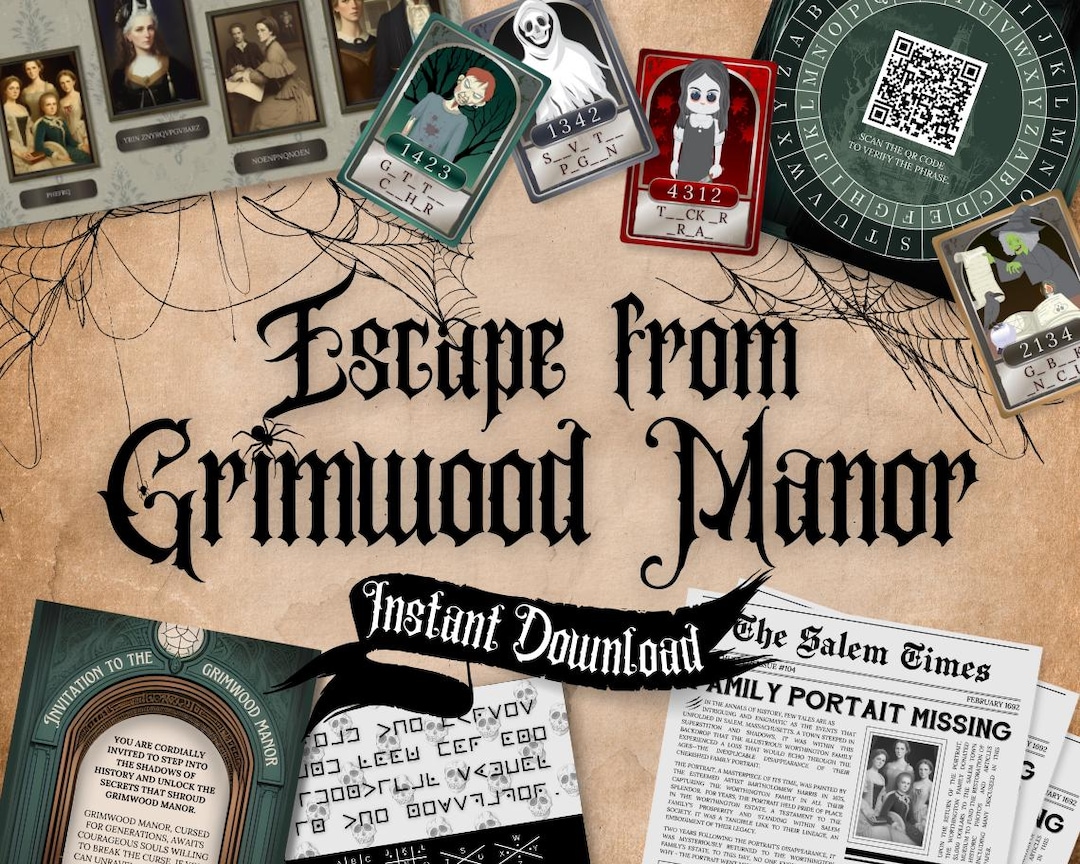 Grimwood Manor Halloween Escape Room - Haunted House Mystery Puzzle ...