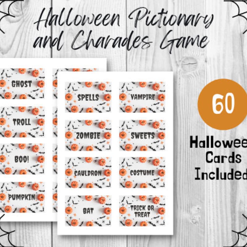 Halloween Charades Games - Etsy