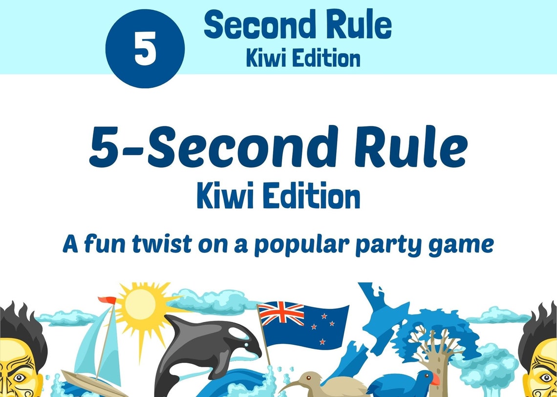 5 Second Rule Printable Game-30 Rounds Family Party Game | Etsy