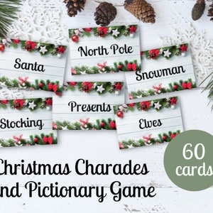 Printable Christmas Charades & Pictionary Game: Holiday Activity ...