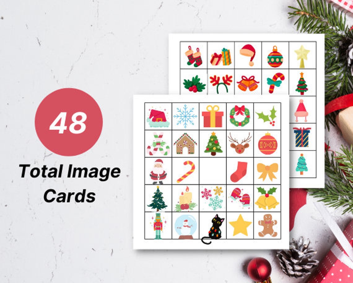 Christmas Bingo Game: 20 Printable Cards, Family Festive Fun (digital ...