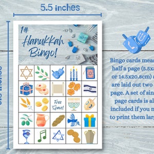 Hanukkah Bingo, 20 Bingo Cards, Printable Game, Hanukkah Party Game ...