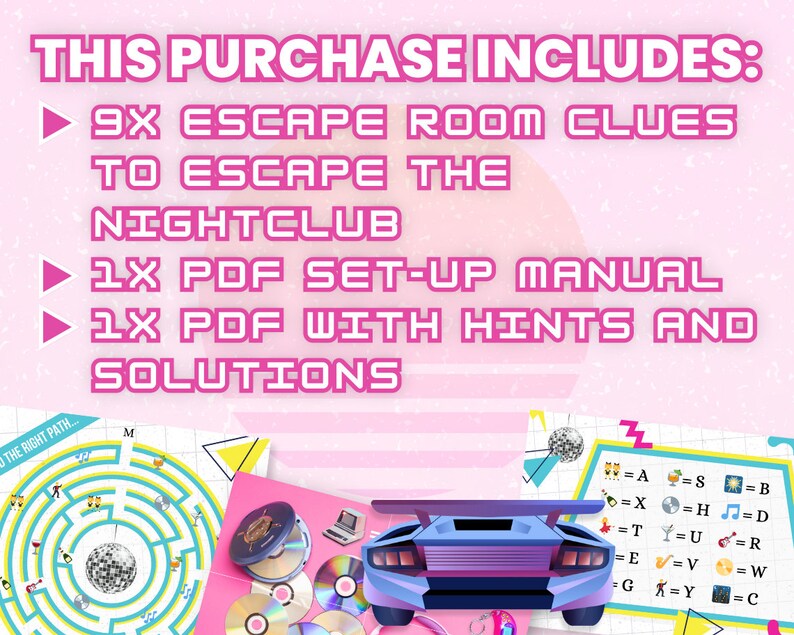 1980s Escape Room: Neon Nightclub Mystery (instant Download) - Etsy
