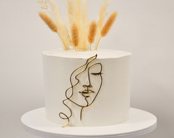 Acrylic Lady Face Cake Topper - Etsy