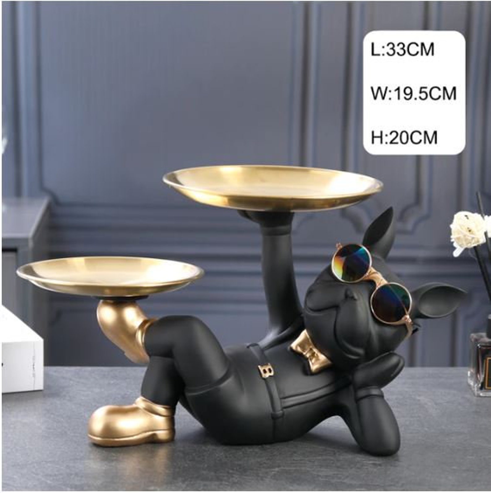Resin Decor Dog Statue Butler With Tray for Storage Table Live - Etsy