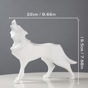 Abstract Wolf Statue Geometric Animal Figurines Nordic Home - Etsy
