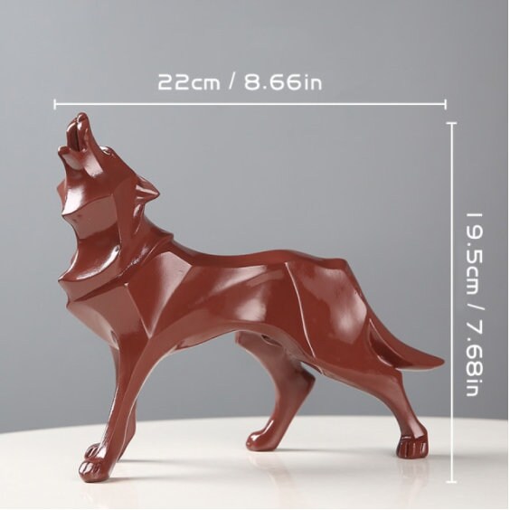 Abstract Wolf Statue Geometric Animal Figurines Nordic Home - Etsy