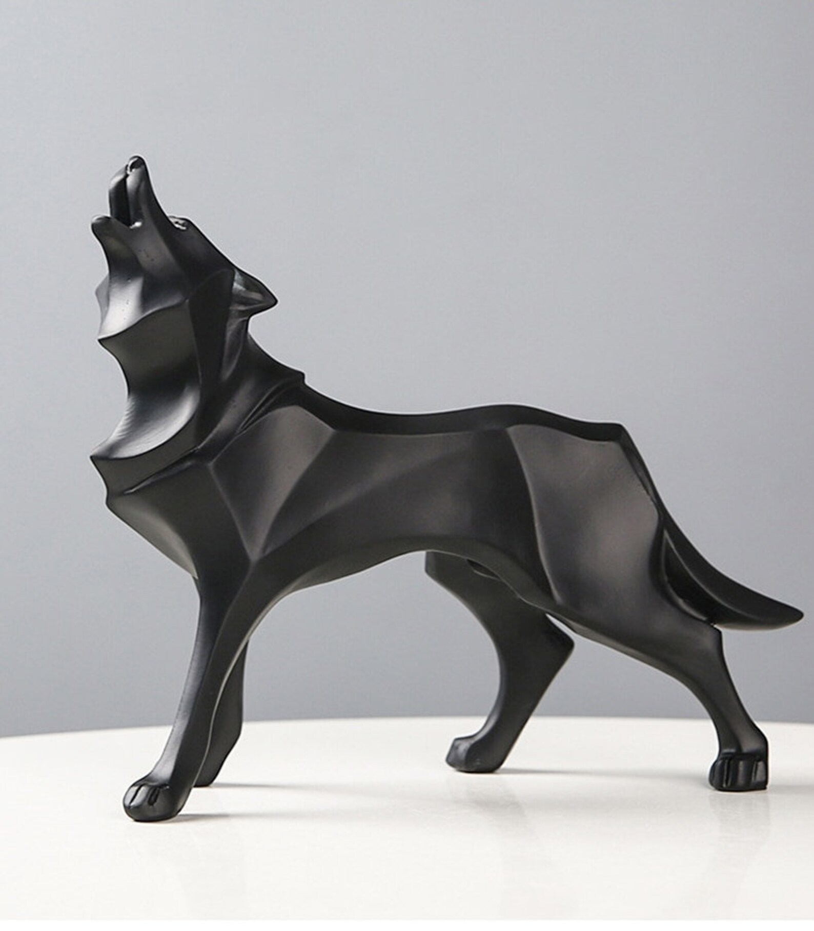 Abstract Wolf Statue Geometric Animal Figurines Nordic Home - Etsy