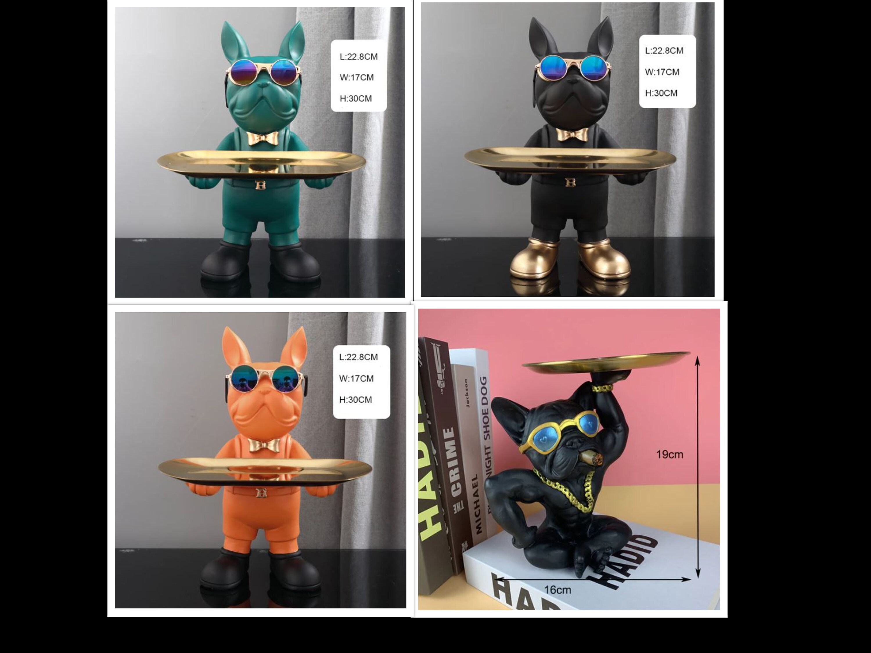 Resin Decor Dog Statue Butler With Tray for Storage Table Live - Etsy