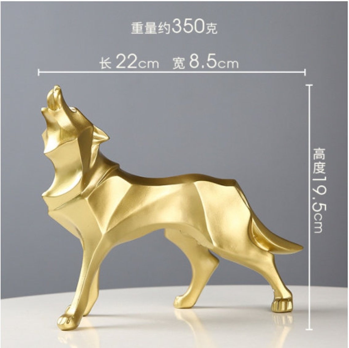 Abstract Wolf Statue Geometric Animal Figurines Nordic Home | Etsy