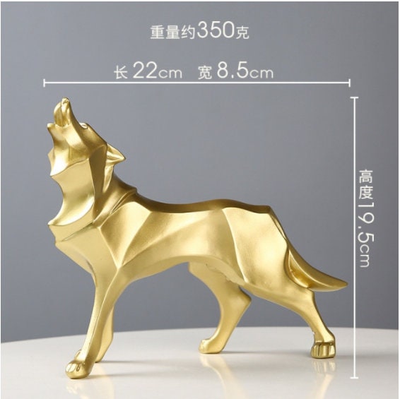 Abstract Wolf Statue Geometric Animal Figurines Nordic Home | Etsy