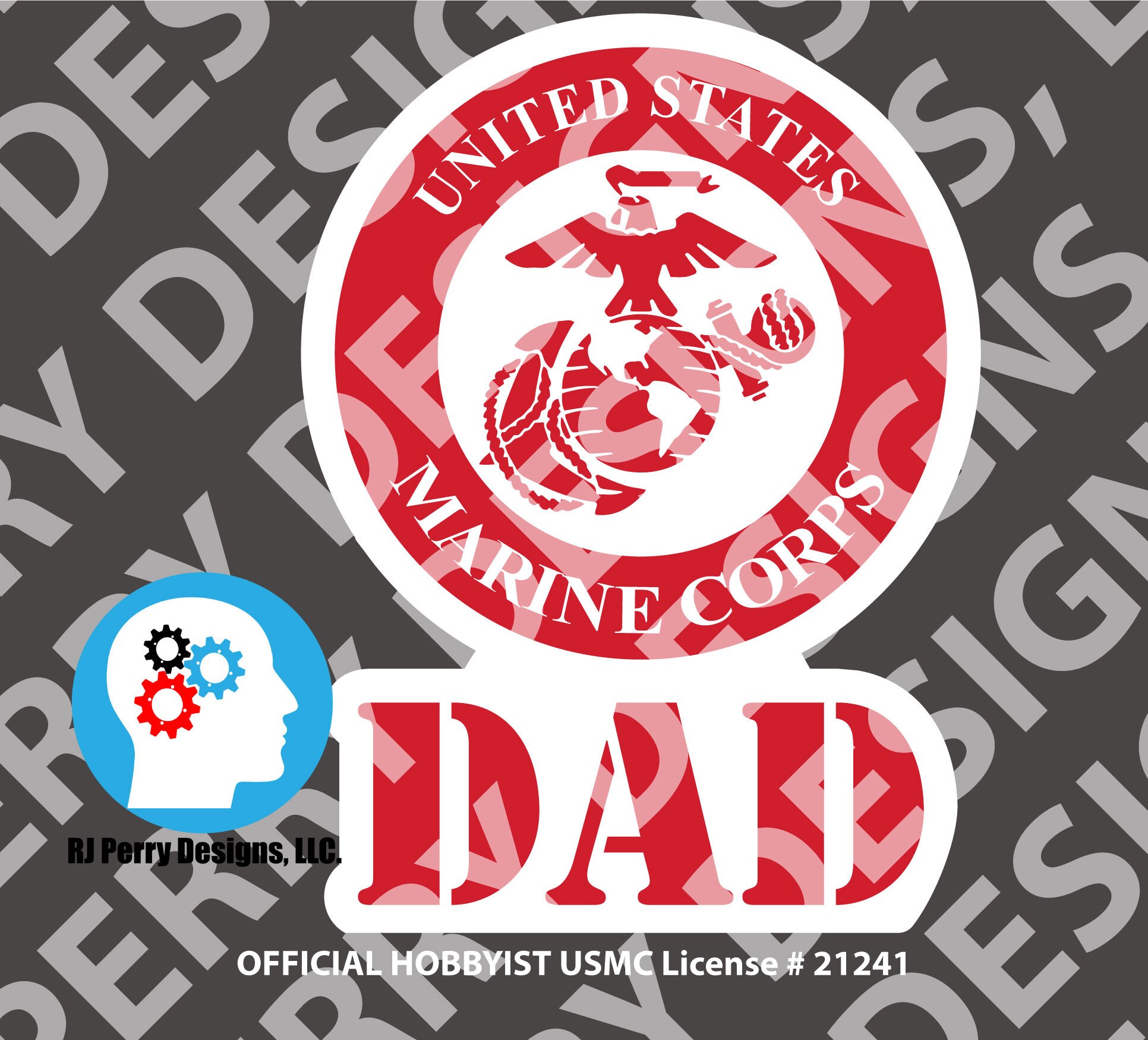US Marine Corps Logo Marine Dad Vinyl Sticker Full - Etsy