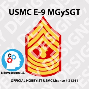 US Marine Corps E-9 Mgysgt Rank Vinyl Sticker Official - Etsy