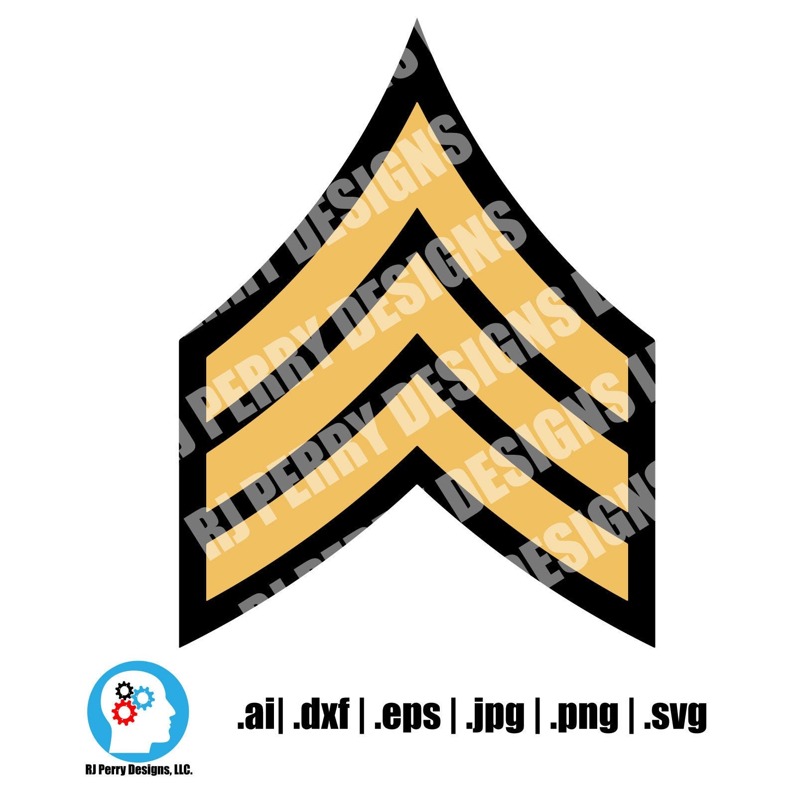 US Army Sergeant E-5 Rank Digital cut file | Etsy