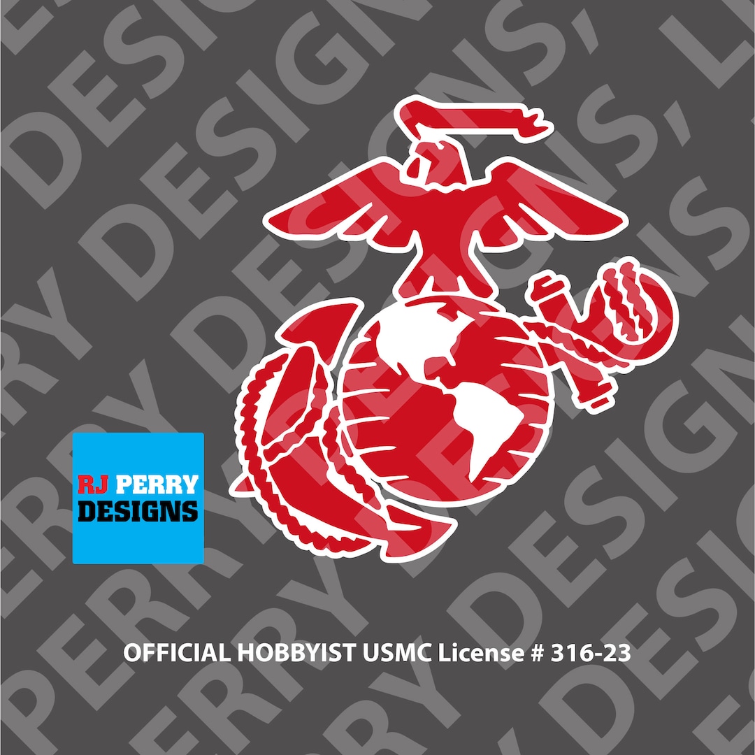 Marines EGA Logo Vinyl Sticker, Eagle Globe Anchor, US Marine Corps ...