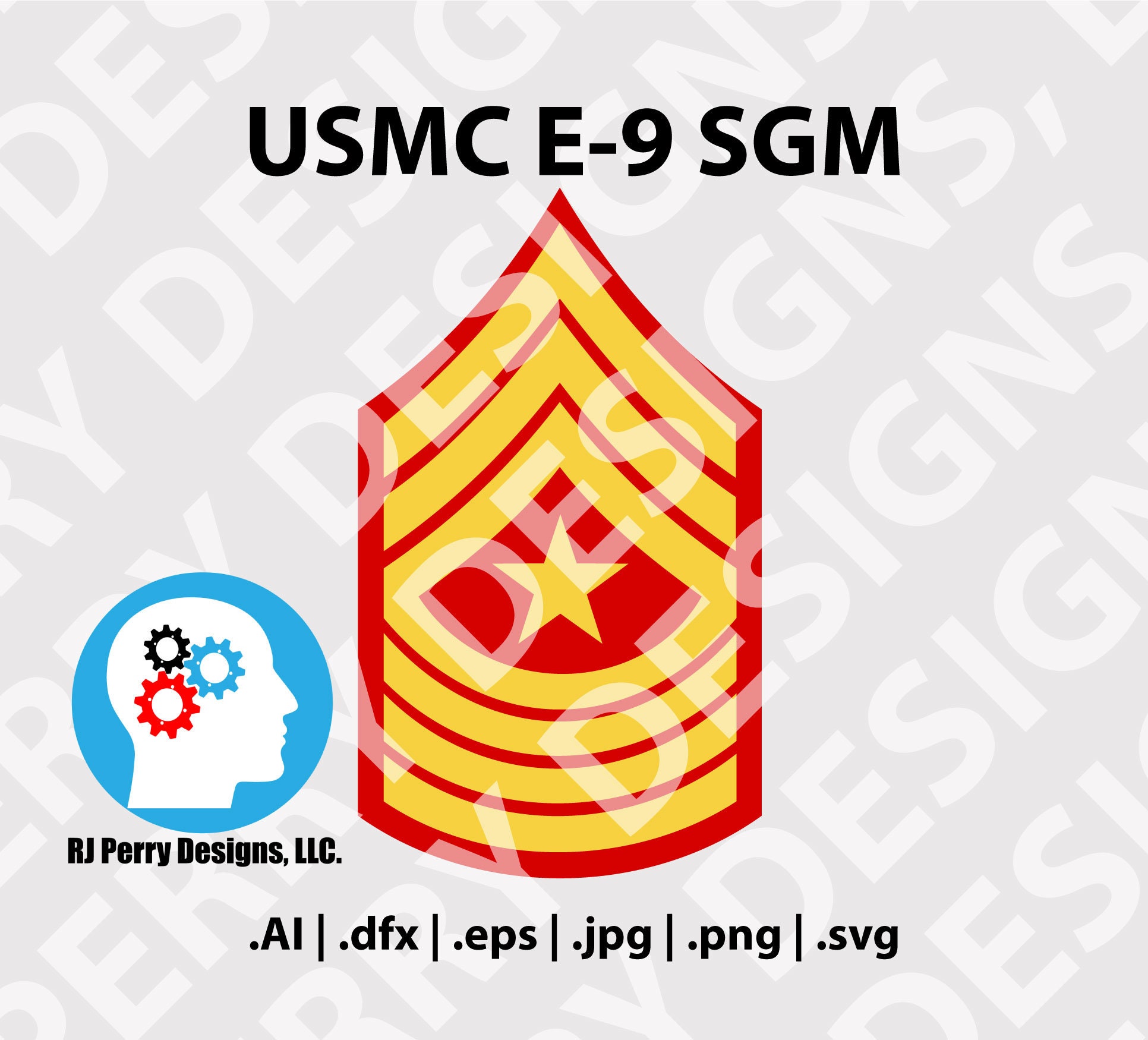 Us Marine Corps E 9 Rank Sergeant Major Svg Eps Png Etsy