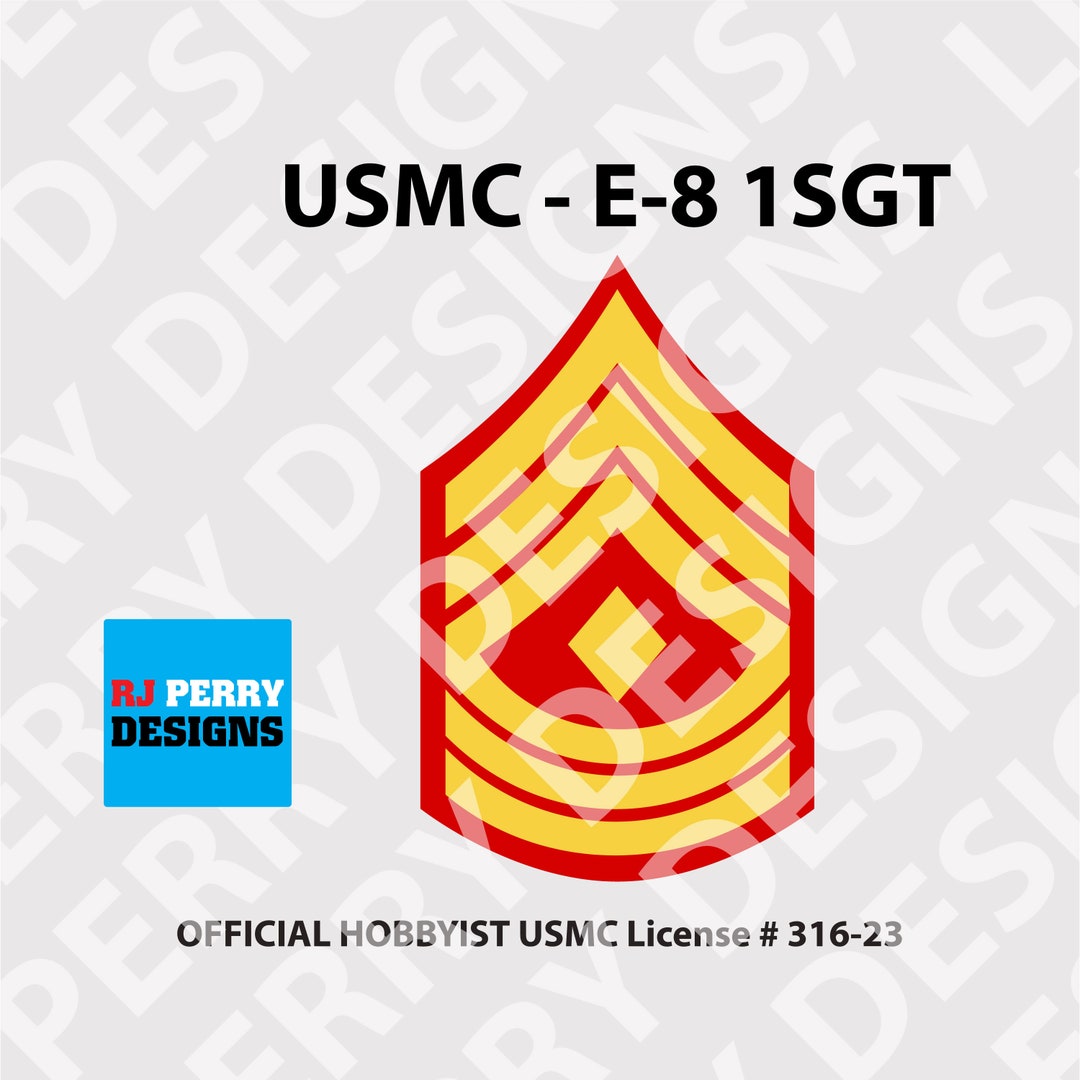 USMC E-8 1SGT Rank Vinyl Sticker - Full Color - Etsy
