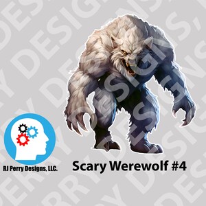 Scary Werewolf Stickers Werewolves Vinyl Sticker Full Color Multiple ...