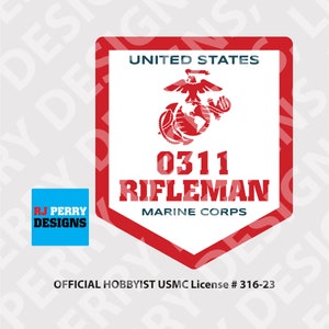 US Marine Corps | 0311 Rifleman Sticker | Vinyl Sticker| 3" High | Full ...