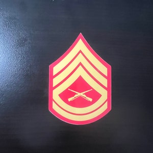 US Marine Corps E-7 Rank Vinyl Sticker - Official USMC Hobbyist License ...