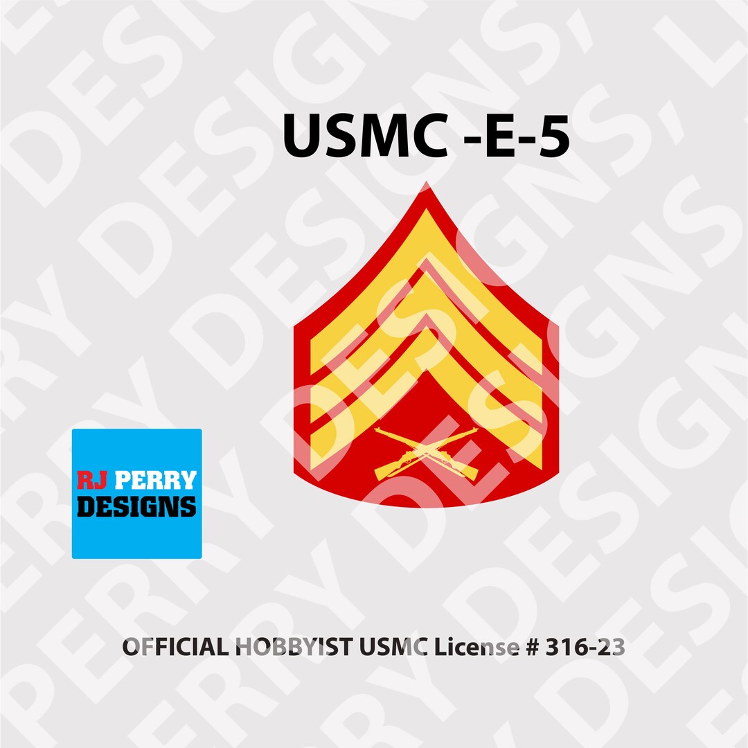 US Marine Corps | E-5 Rank | Vinyl Sticker | Official Hobbyist USMC ...