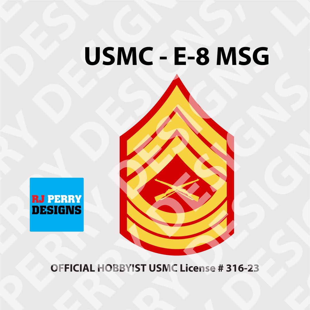 US Marine Corps | E-8 MSG Rank | Vinyl Sticker | Official Hobbyist USMC ...