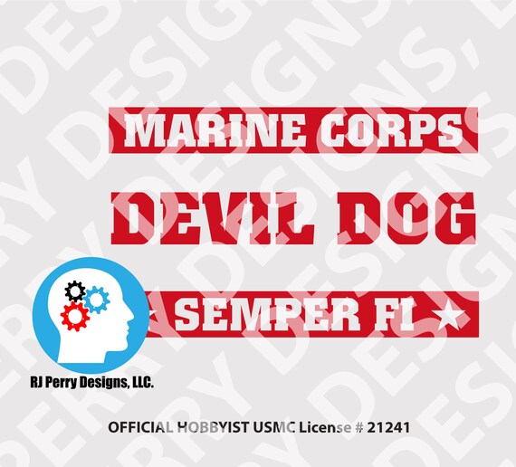 US Marine Corps Devil Dog Vinyl Decal Multiple Sizes | Etsy