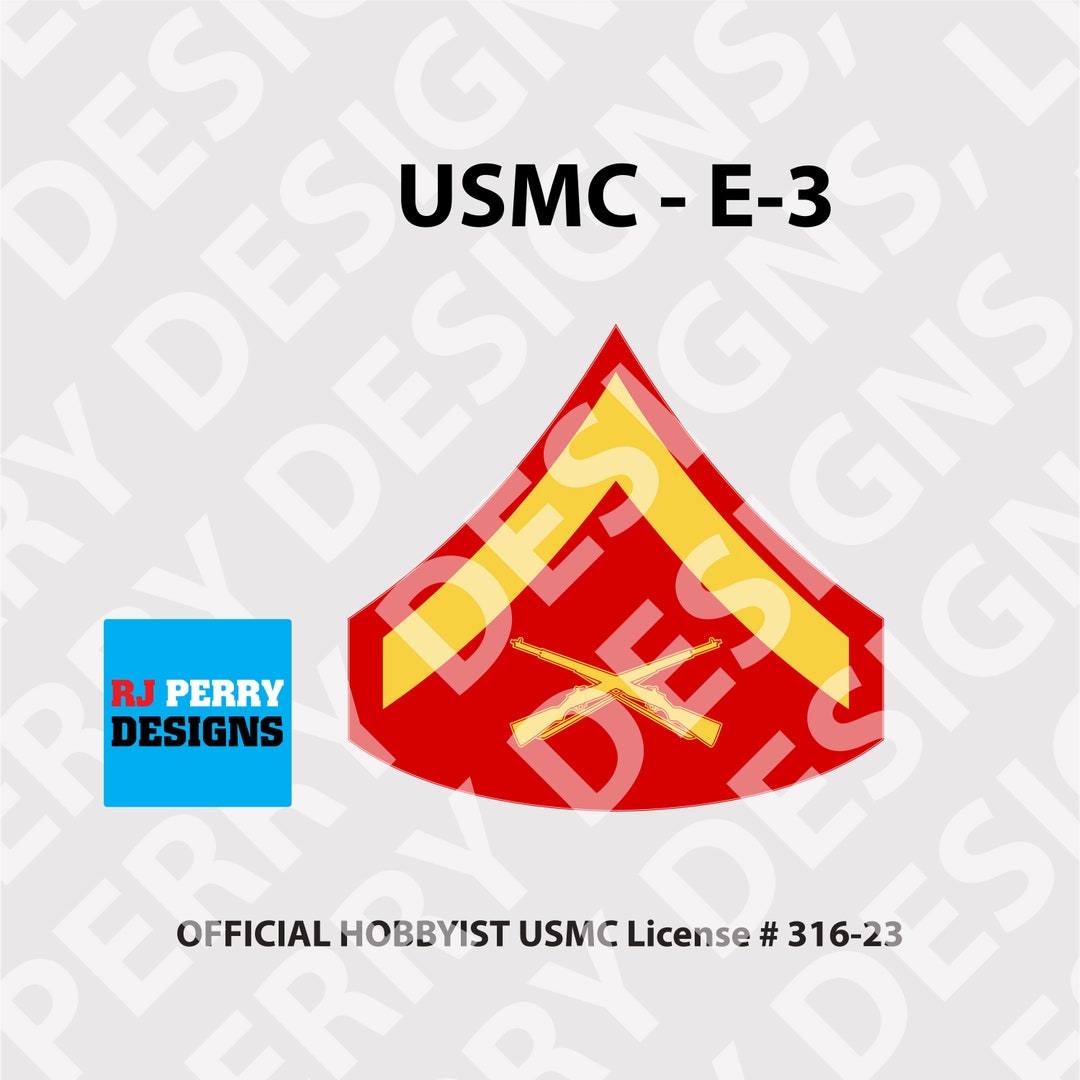 USMC Lance Corporal (lcpl) E-3 Rank Decal: Weatherproof Vinyl Sticker ...