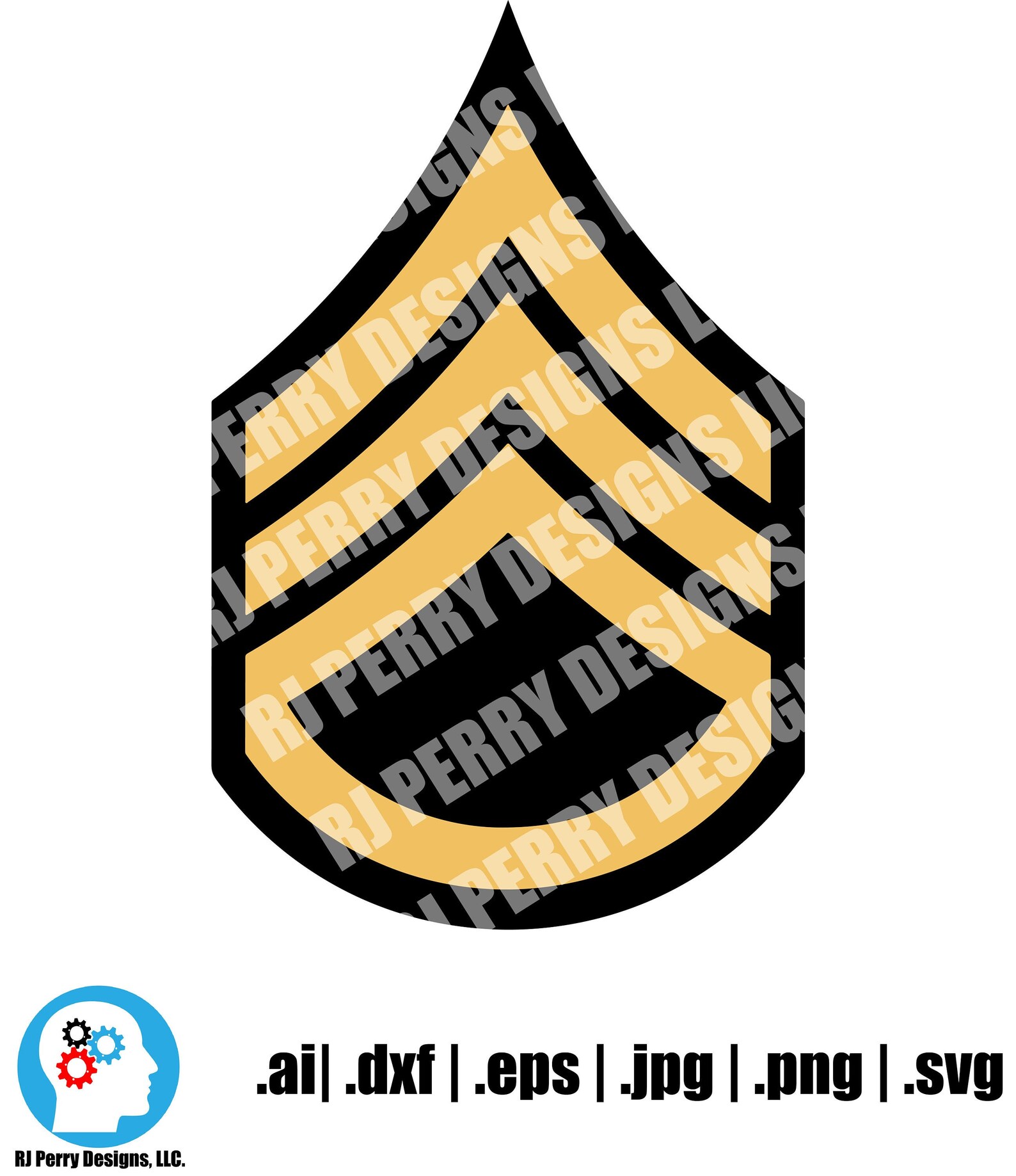 US Army Staff Sergeant E-6 Rank Digital cut file | Etsy