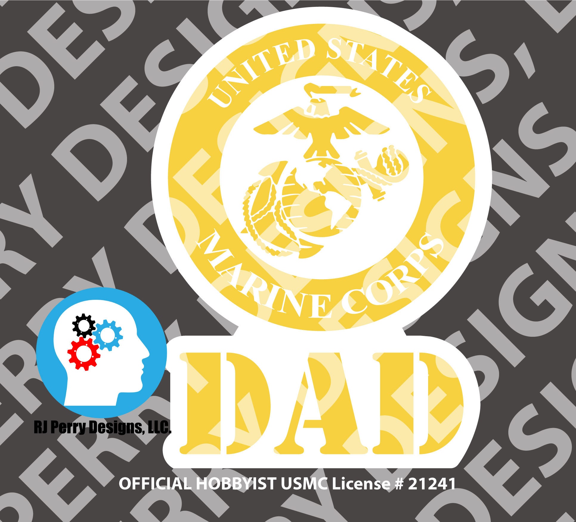 US Marine Corps Logo Marine Dad Vinyl Sticker Full - Etsy