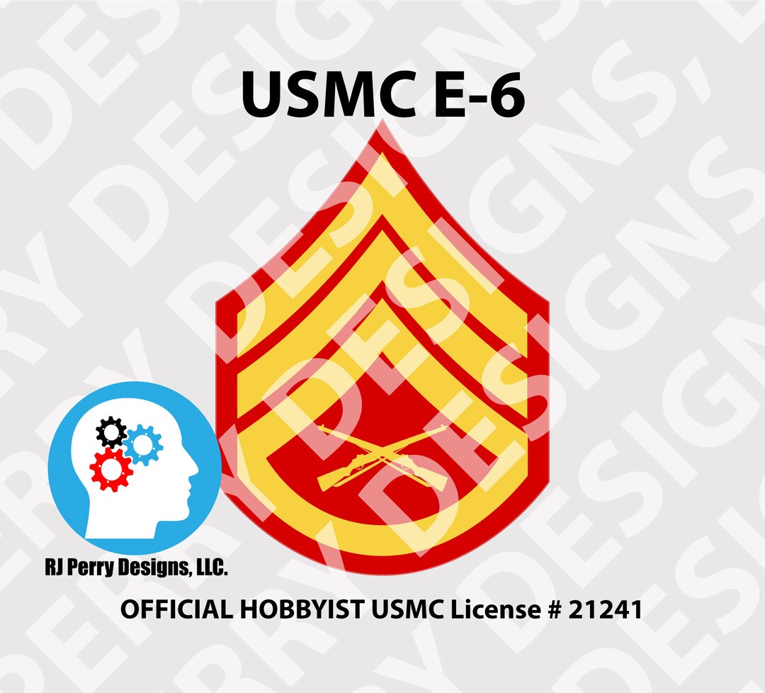 US Marine Corps E-6 Rank Vinyl Sticker Official Hobbyist - Etsy