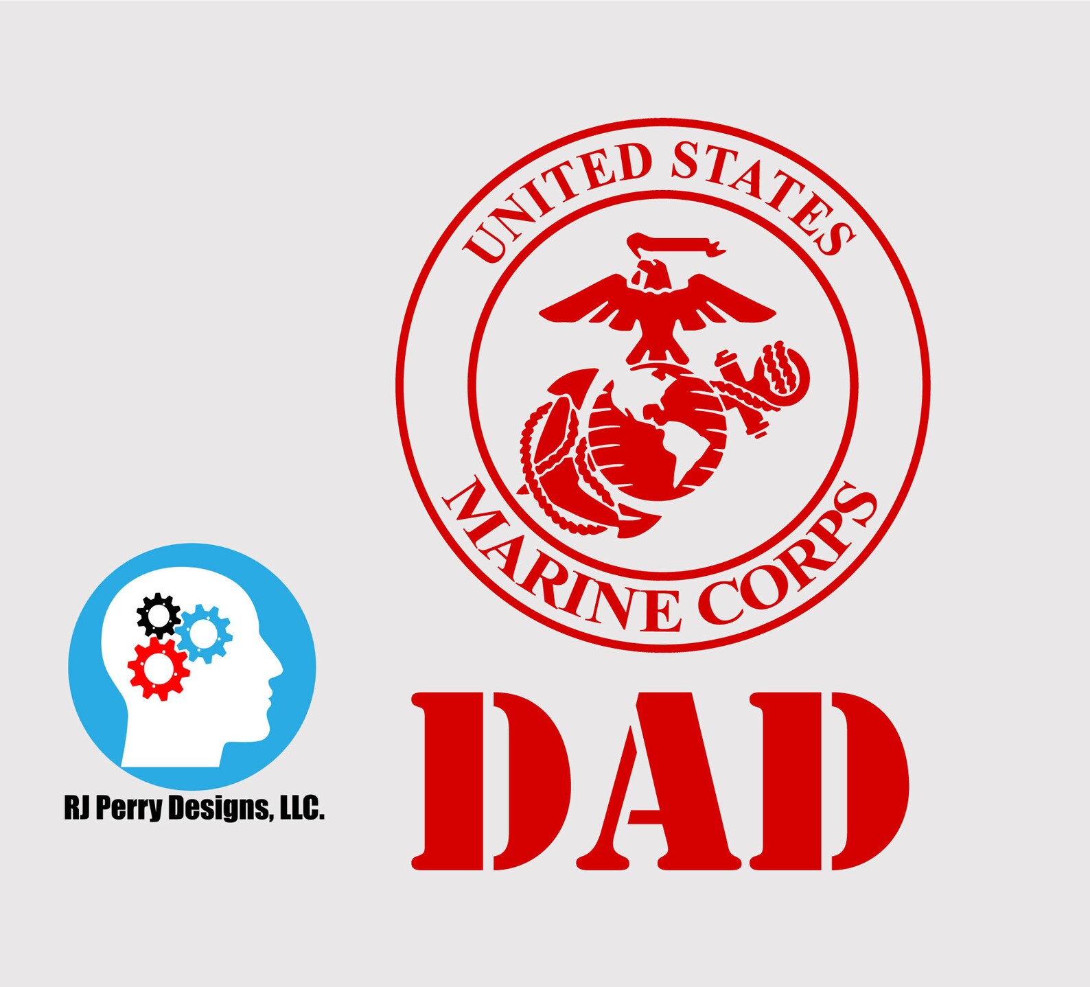 US Marine Corps Logo Marine Dad Vinyl Decal Full Color | Etsy