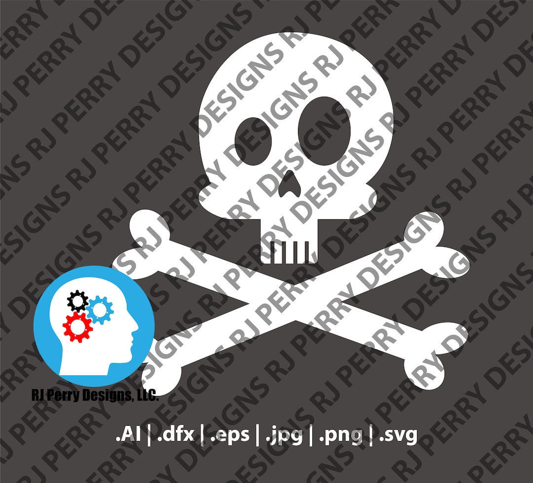 Skull and Crossbones Pirate Symbol Svg Eps Png Ai Digital Cut Files - Etsy