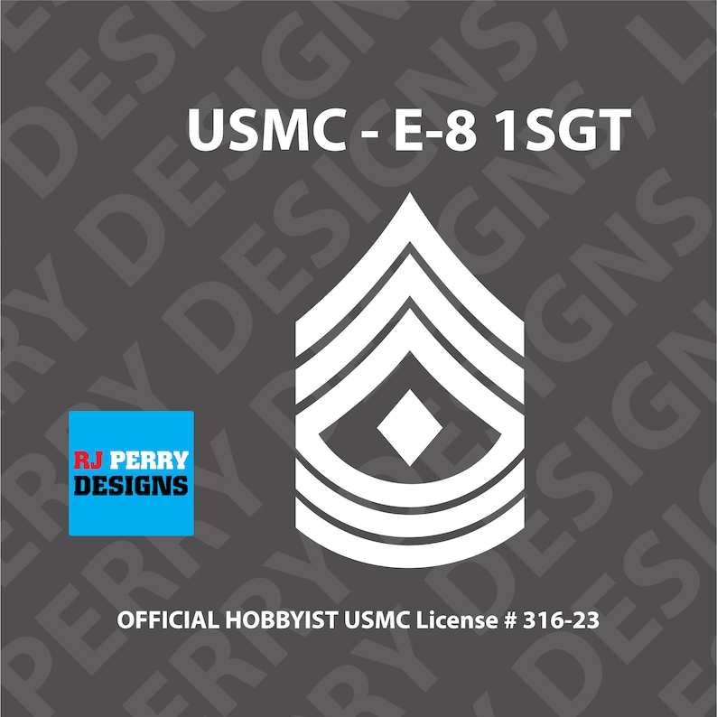 USMC E-8 1st Sergeant Rank Insignia Vinyl Decal - Etsy