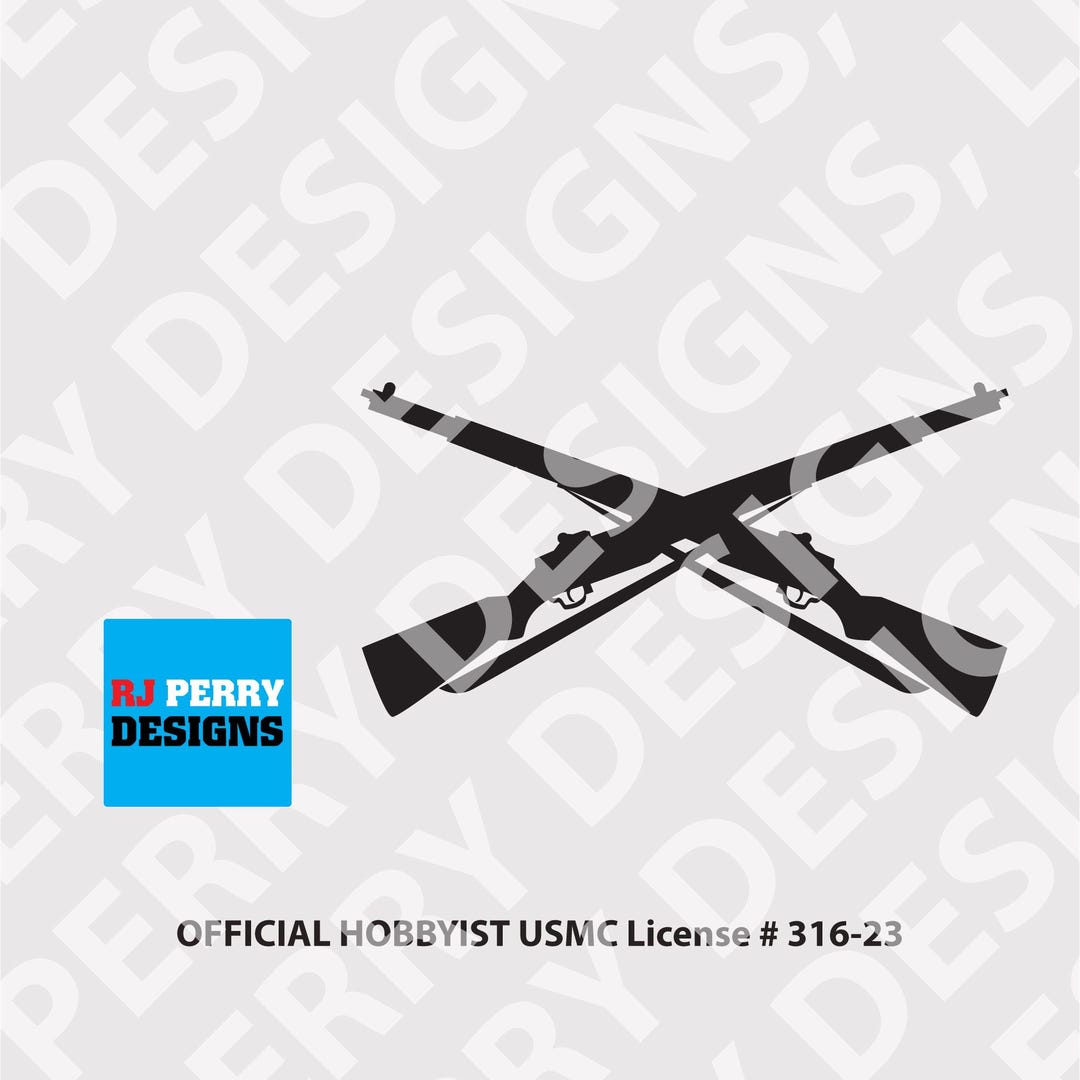 Crossed M1 Garand Rifles Sticker | WWII Military Vinyl Decal | USMC ...