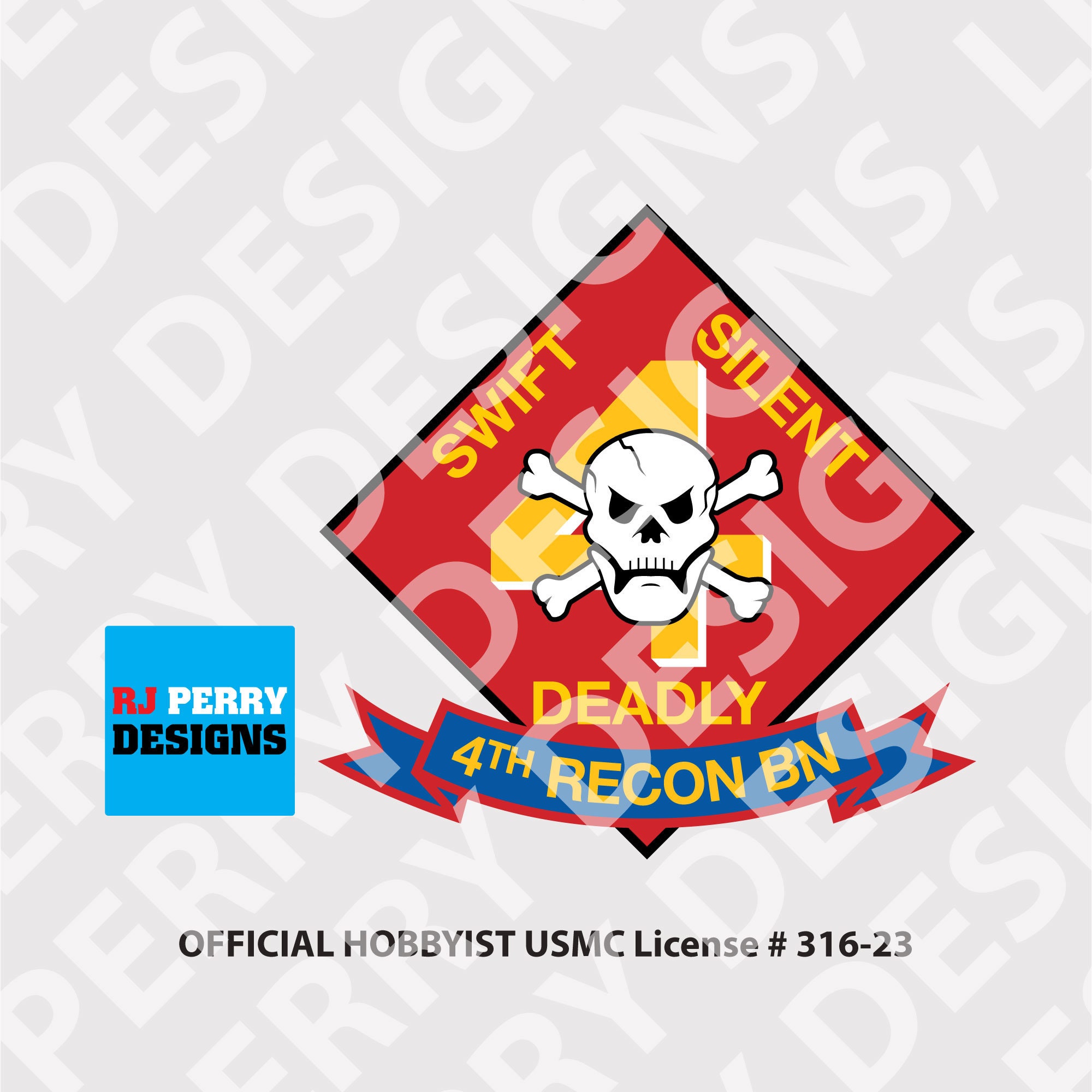 US Marine Corps 4th Recon BN Vinyl Sticker Multiple Sizes Multiple ...