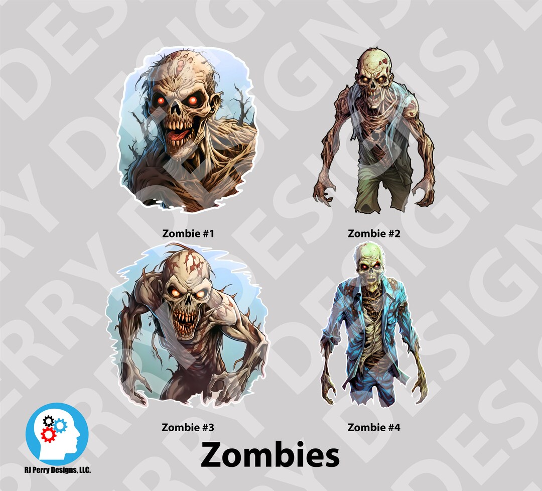Zombie Stickers Zombies Vinyl Sticker Full Color Multiple Choices - Etsy